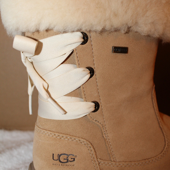 UGG | Shoes | Ugg Ingalls Suede Waterproof Ribbon Boots Sand | Poshmark